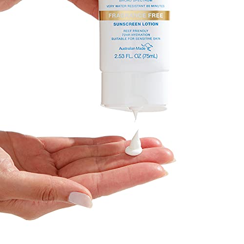 Bondi Sands Fragrance Free Daily Sunscreen Face Lotion SPF 50 | Hydrating UVA + UVB Protection, Non-Greasy, Gentle, Water Resistant | 2.53 Oz/75 mL