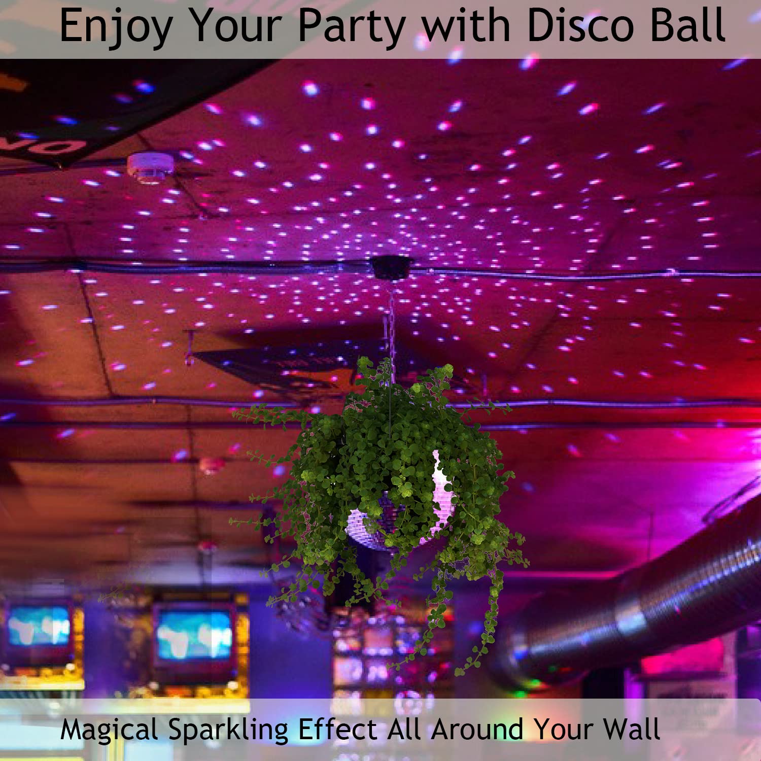Tialero 2Pcs Disco Ball Planter, 6"/8" Disco Planter with Hanging Chain & Hook & Ring Stand, Disco Ball Plant Hangers for Indoor and Outdoor Plants, Hanging Plant Holder (2Pcs 6", Silver)