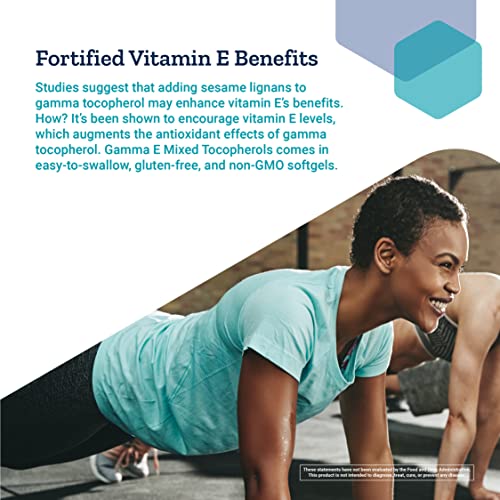Life Extension Gamma E Mixed Tocopherols — Complete D-Alpha Vitamin E Supplement for Heart Health and Skin Care - Gluten-Free, Non-GMO - 60 Softgels