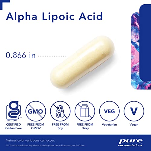 Pure Encapsulations Alpha Lipoic Acid 400 mg | ALA Supplement for Liver Support, Antioxidants, Nerve and Cardiovascular Health, Free Radicals, and Carbohydrate Support* | 60 Capsules