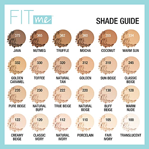 Maybelline Fit Me Matte + Poreless Pressed Face Powder Makeup, Buff Beige, 1 Count