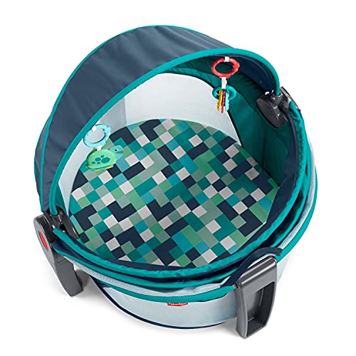 Fisher-Price On-the-Go Baby Dome Pixel Forest, portable travel play space with canopy and toys