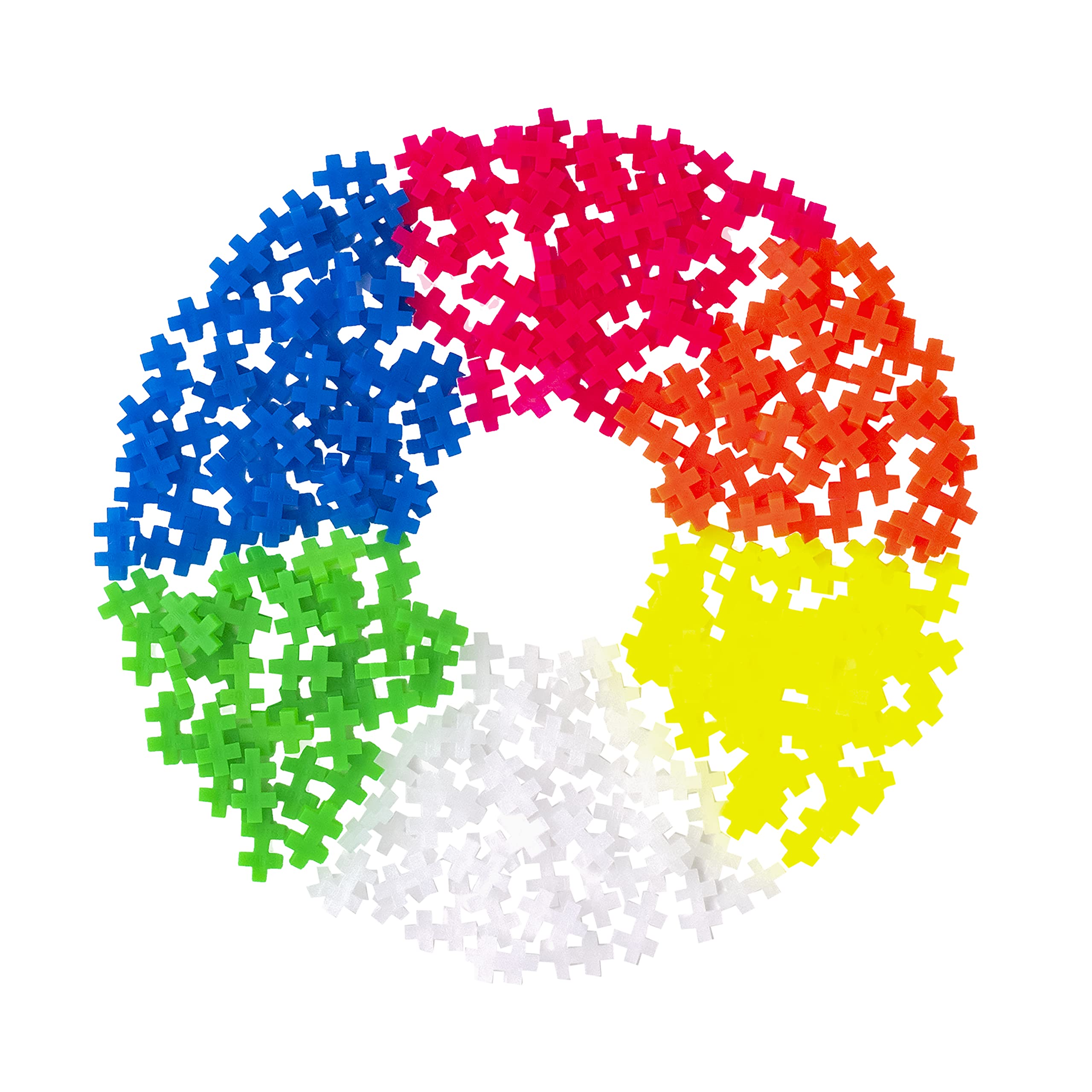 PLUS PLUS 240 Piece Interlocking Building Blocks for Kids, Open Ended Connecting Toys, STEM Bin Mini Manipulatives - Neon Mix Play Tube & Baseplate