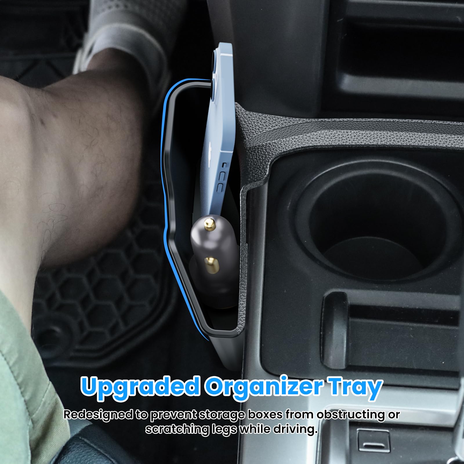 DIAMOOKY Upgraded 2PCS Center Console Organizer Compatible with Toyota 4Runner 2024 2023 2022 2021 2020 2019-2010 Gear Shift Organizer Tray Armrest Storage Box 5th Gen 4 Runner Interior Accessories
