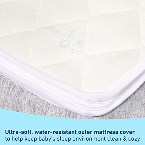 Graco Ultra 2-in-1 Premium Dual-Sided Crib & Toddler Mattress โ GREENGUARD Gold Certified, CertiPUR-US Certified Foam Core, Ultra-Soft 100% Machine-Washable Zip-Off Mattress Cover, 2-Sided Mattress