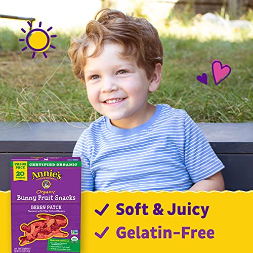Annie's Organic Berry Patch Bunny Fruit Snacks, Gluten Free, 16 oz, 20 ct