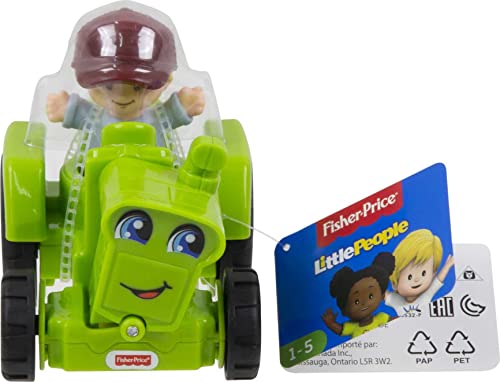 Fisher-Price Little People Toddler Farm Toy Helpful Harvester Tractor & Farmer Figure For Pretend Play Ages 1+ Years