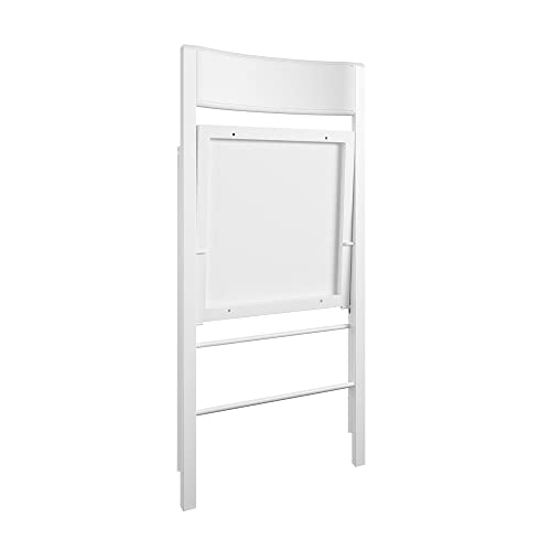 CoscoProducts COSCO Modern Slim Line Vinyl Padded Folding Chair, White