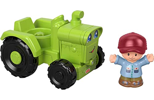 Fisher-Price Little People Toddler Farm Toy Helpful Harvester Tractor & Farmer Figure For Pretend Play Ages 1+ Years