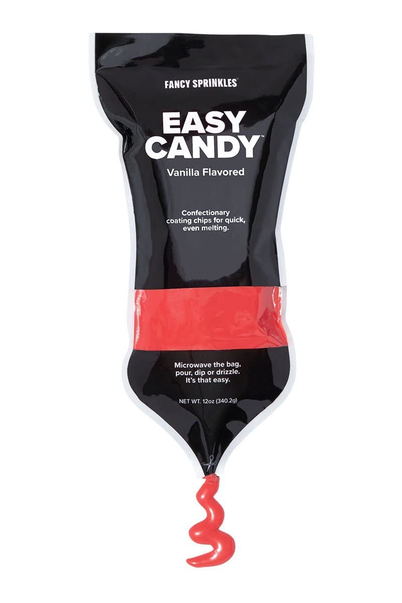 Fancy Sprinkles Begonia Red Easy Candy Melts for Baking, Melting Chocolate in Ready-to-Use Bag, for Dipping, Coating, and Drizzling 12 oz