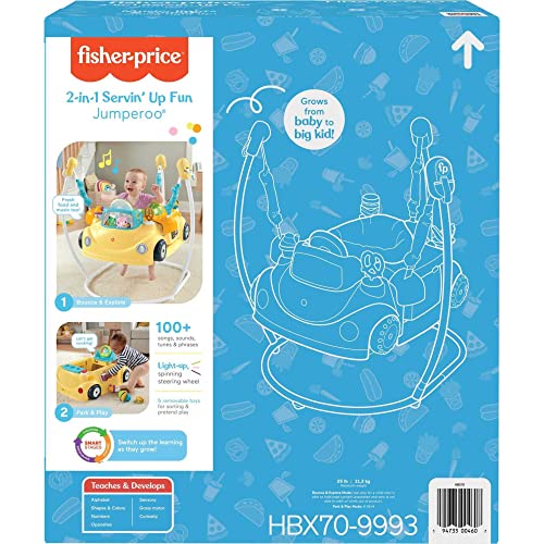 Fisher-Price Baby To Toddler Learning Toy 2-In-1 Servinā Up Fun Jumperoo Activity Center With Music Lights And Shape Sorting Puzzle Play