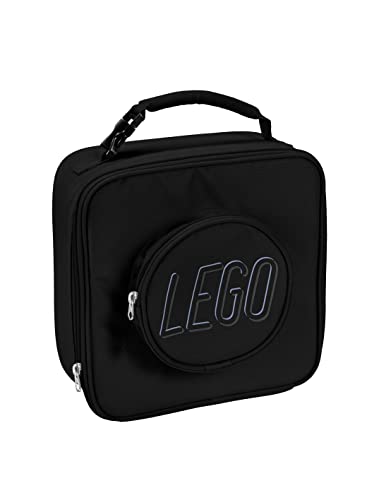 LEGO Lunch Bag, Durable and Insulated, with Mesh Pouch and Zip Compartment, Perfect for On-the-Go Meals, Black