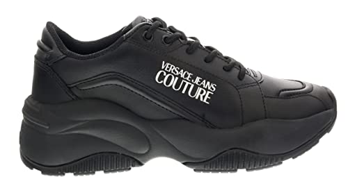 Versace Jeans Couture Black Signature Classic Lace Up Sneakers 9 for Womens