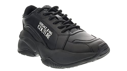 Versace Jeans Couture Black Signature Classic Lace Up Sneakers 9 for Womens