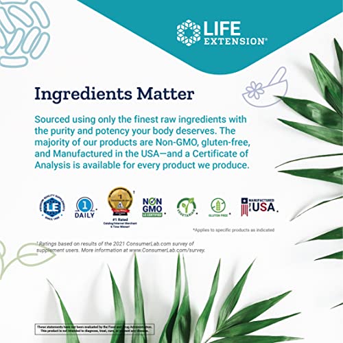 Life Extension Mega Green Tea Extract (98% Polyphenols) Decaffeinated, More Polyphenol Egcg Than The Equivalent Of Several Cups Of Green Tea - Vegetarian- Non-GMO, 100 Vegetarian Capsules