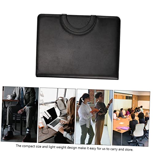 Ciieeo Multifunction Folder Zipper Portfolio Document Storage Pouch Tote Insert Organizer Document Organizer Bags Leather Certificate Bag Zip Binder Canvas Travel Business Book Portable