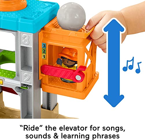 Fisher-Price Little People Toddler Learning Toy Load Up ‘N Learn Construction Site Playset with Smart Stages & Dump Truck for Ages 18+ Months