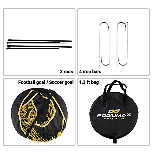 PodiuMax 2 in 1 Pop Up Soccer Goal - Indoor Outdoor Soccer Target Net for Improving Passing and Shooting Accuracy | Portable with Carrying Bag