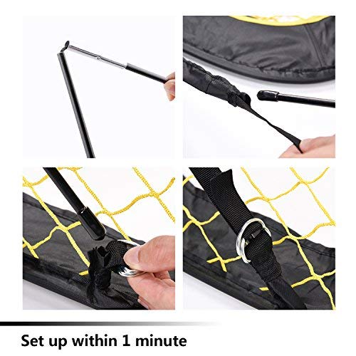 PodiuMax 2 in 1 Pop Up Soccer Goal - Indoor Outdoor Soccer Target Net for Improving Passing and Shooting Accuracy | Portable with Carrying Bag