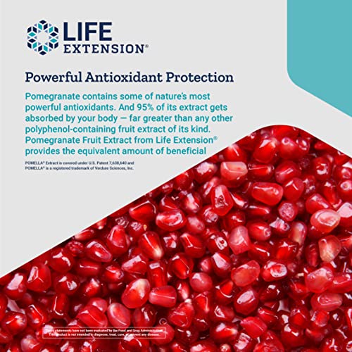 Life Extension Pomegranate Supplement for Cardiovascular Health Support β Non-GMO, Gluten-Free - 30 Vegetarian Capsules