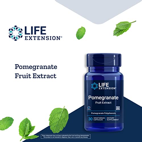 Life Extension Pomegranate Supplement for Cardiovascular Health Support β Non-GMO, Gluten-Free - 30 Vegetarian Capsules