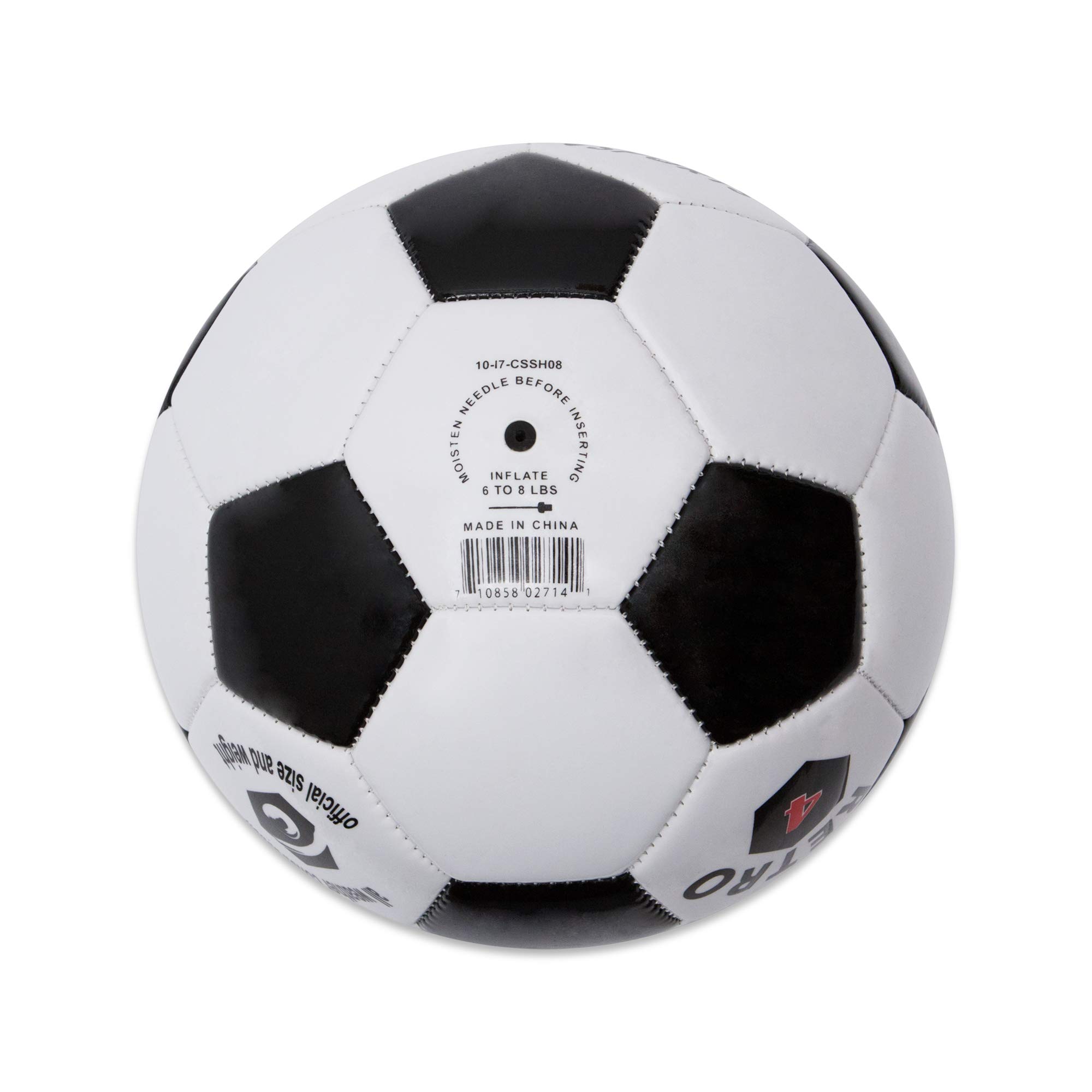 Champion Sports Retro Soccer Ball, Size 4 , Black/White