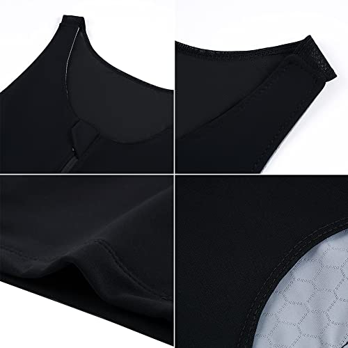 JARAZIN Chest Binder Transgender FTM Tomboy Zip Up Breast Binder Trans Binder Bra Tank Top for Women (Small, Black)