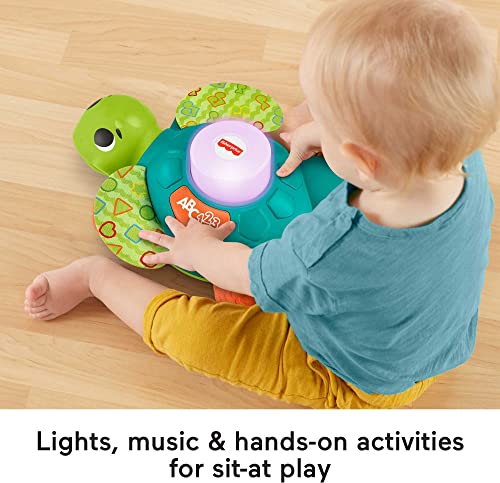 Fisher-Price Linkimals Baby & Toddler Toy Sit-To-Crawl Sea Turtle With Interactive Lights Music And Rolling Motion For Ages 9+ Months
