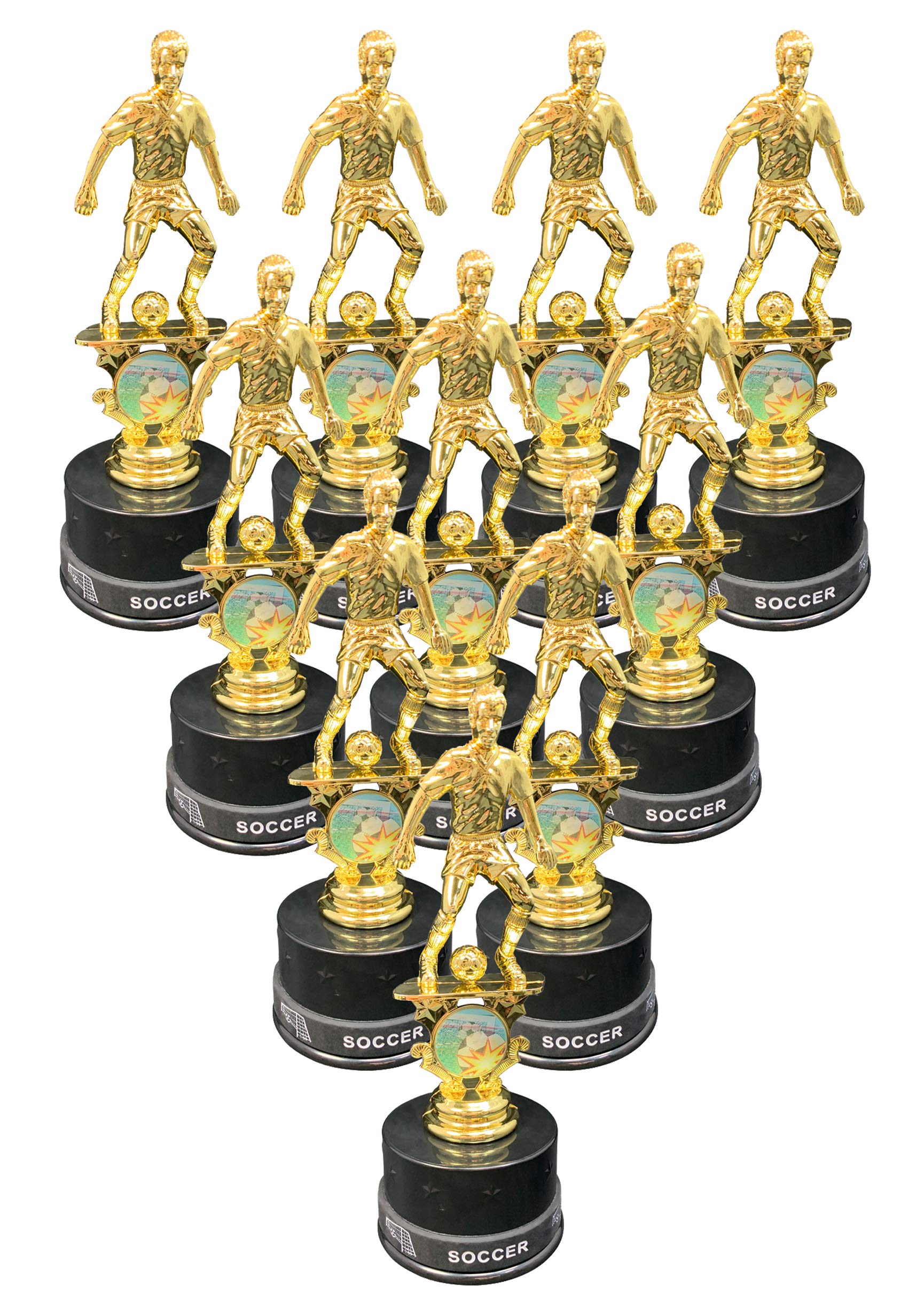 Express Medals Boys Soccer Trophy Award Kits That Include Silicone Soccer Wrist Band Awards (Pack of 10)