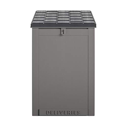 CoscoProducts COSCO 88333BGY1E BoxGuard Large Lockable Package Delivery and Storage Box, 6.3 cubic feet, Black/Grey