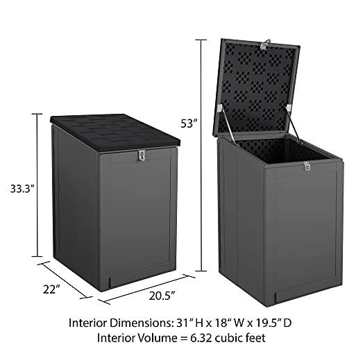 CoscoProducts COSCO 88333BGY1E BoxGuard Large Lockable Package Delivery and Storage Box, 6.3 cubic feet, Black/Grey