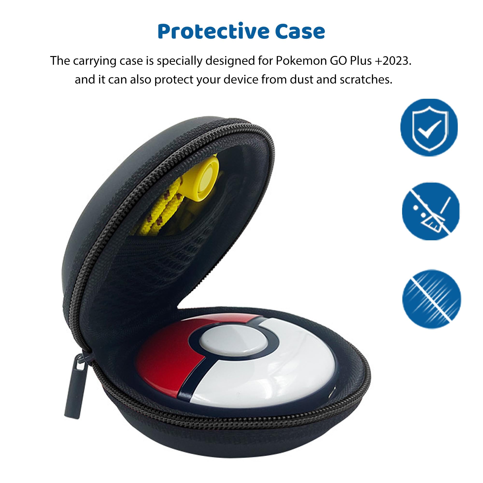 Dobewingdelou Carrying Case for GO Plus + 2023 with Hand Strap and Carabiner Clip Hard Travel Protective Portable Storage Cover Shockproof Accessories Black