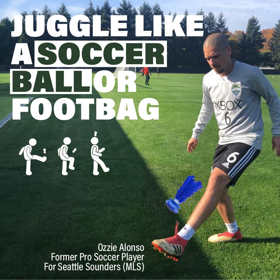 Kickit | The Original Birdie Soccer Trainer | Play Outdoors, Indoors or Backyard, Beach or Tailgate (Blue)