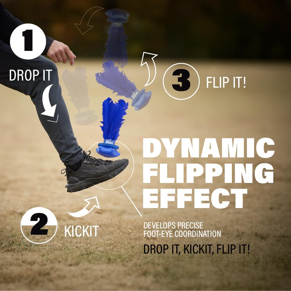 Kickit | The Original Birdie Soccer Trainer | Play Outdoors, Indoors or Backyard, Beach or Tailgate (Blue)