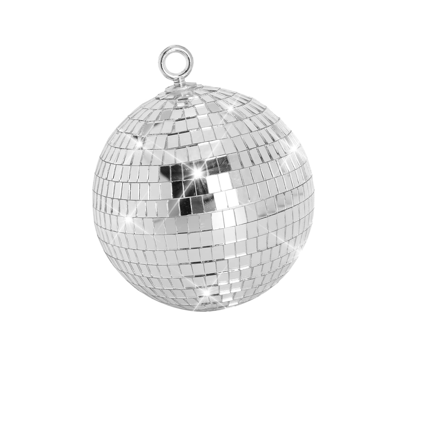 Mirror Disco Ball, 6 inch Mirror Ball Silver Disco Party Stage Lightning Balls with Hanging Rings for DJ, Dance, Wedding, Christmas, Birthday, Home Party Favors Decorations (6inch, Silver)