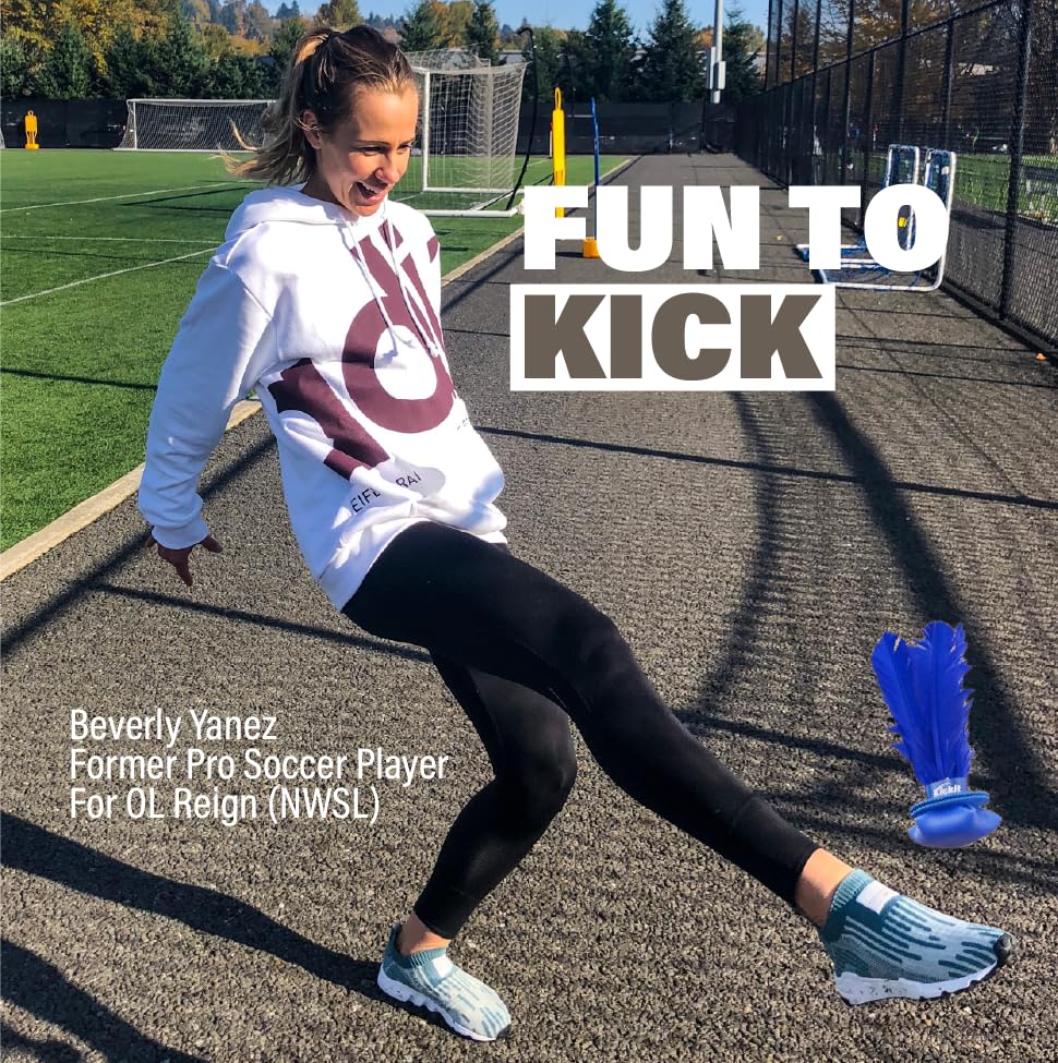 Kickit | The Original Birdie Soccer Trainer | Play Outdoors, Indoors or Backyard, Beach or Tailgate (Blue)