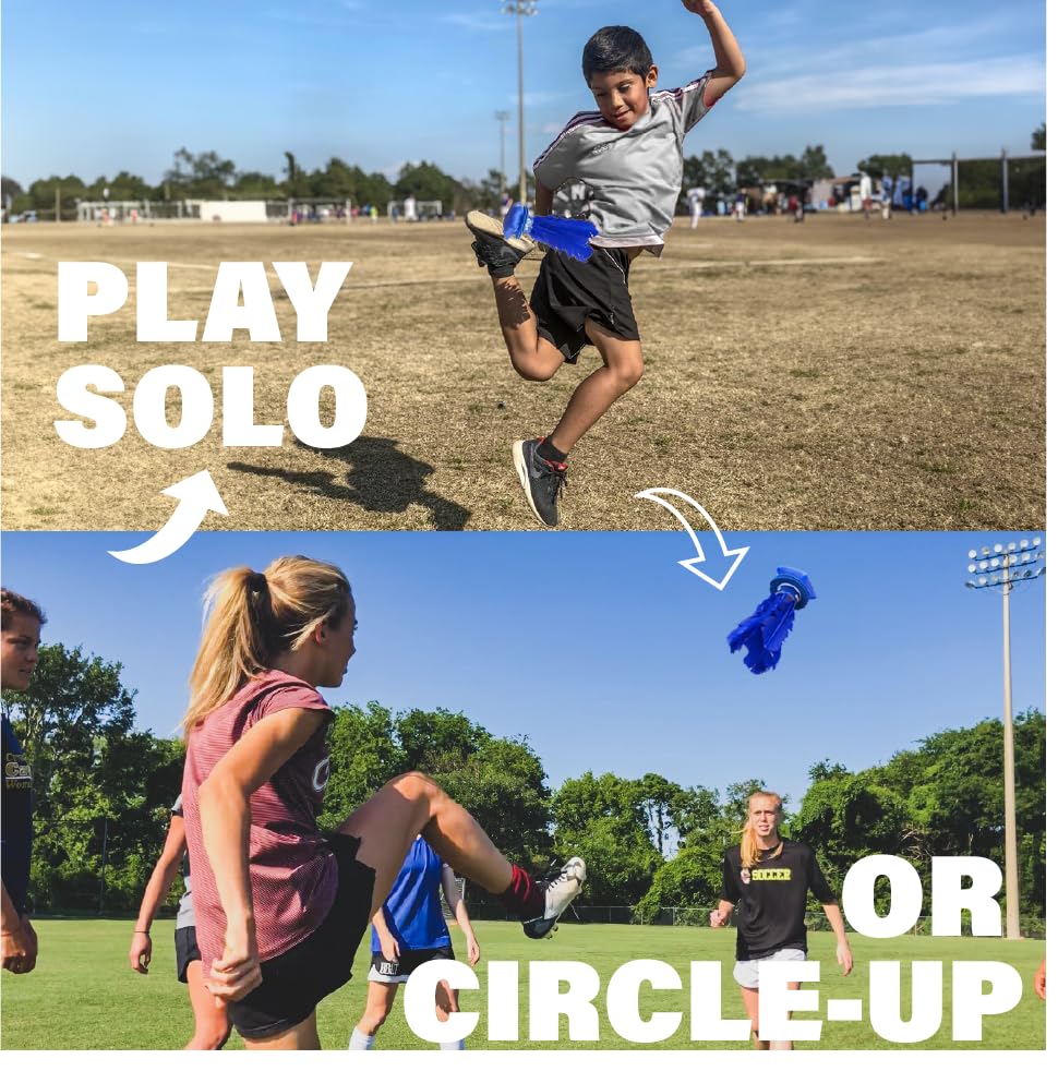 Kickit | The Original Birdie Soccer Trainer | Play Outdoors, Indoors or Backyard, Beach or Tailgate (Blue)