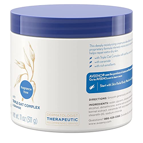 Aveeno Skin Relief Intense Moisture Repair Cream, 11 oz (Pack of 3)