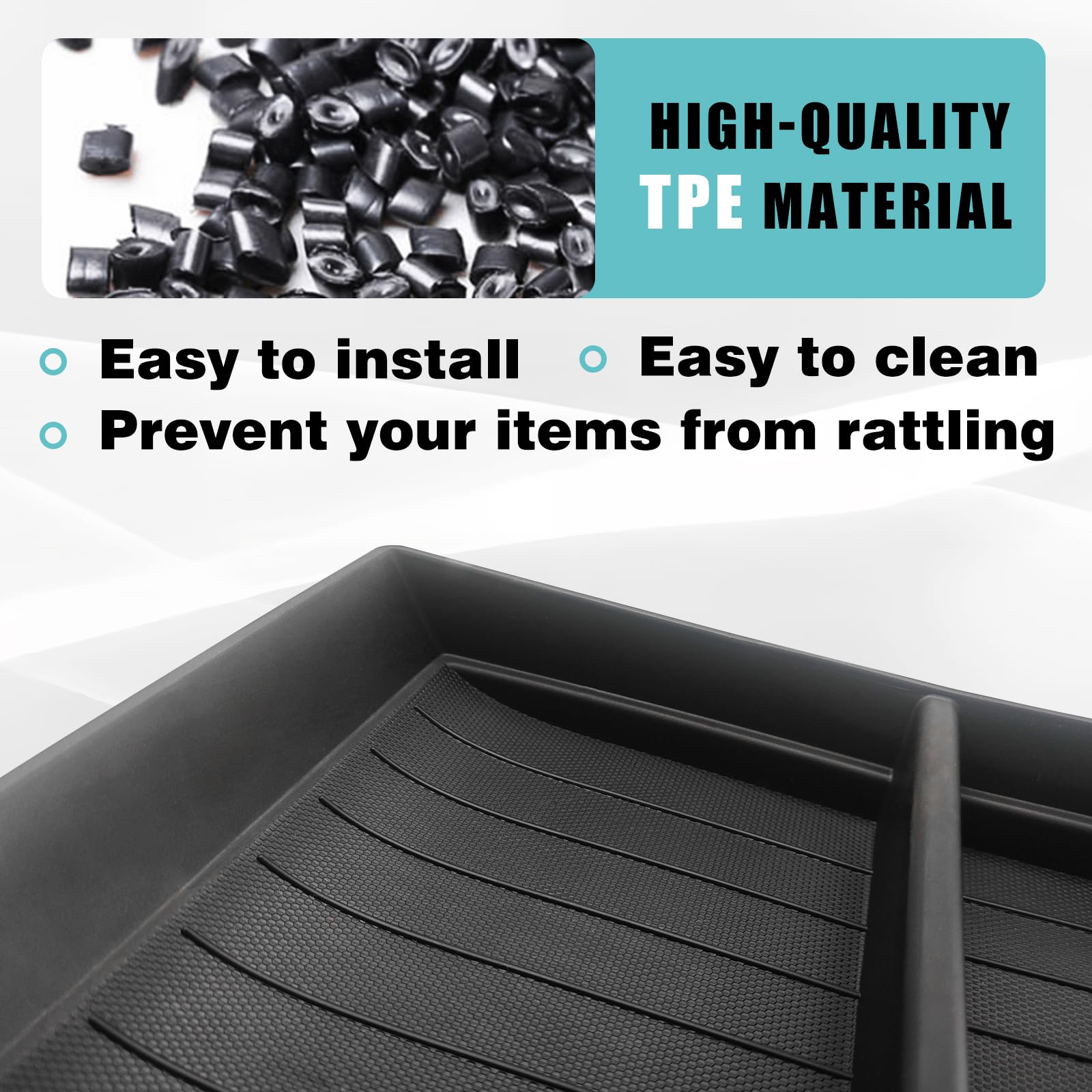 BestEvMod Lower Center Console Organizer Tray Storage Box Armrest Accessories TPE Material Compatible with Chevy Bolt EV 2017-2019&2021-2024 Bolt EUV 2022-2024 Accessories