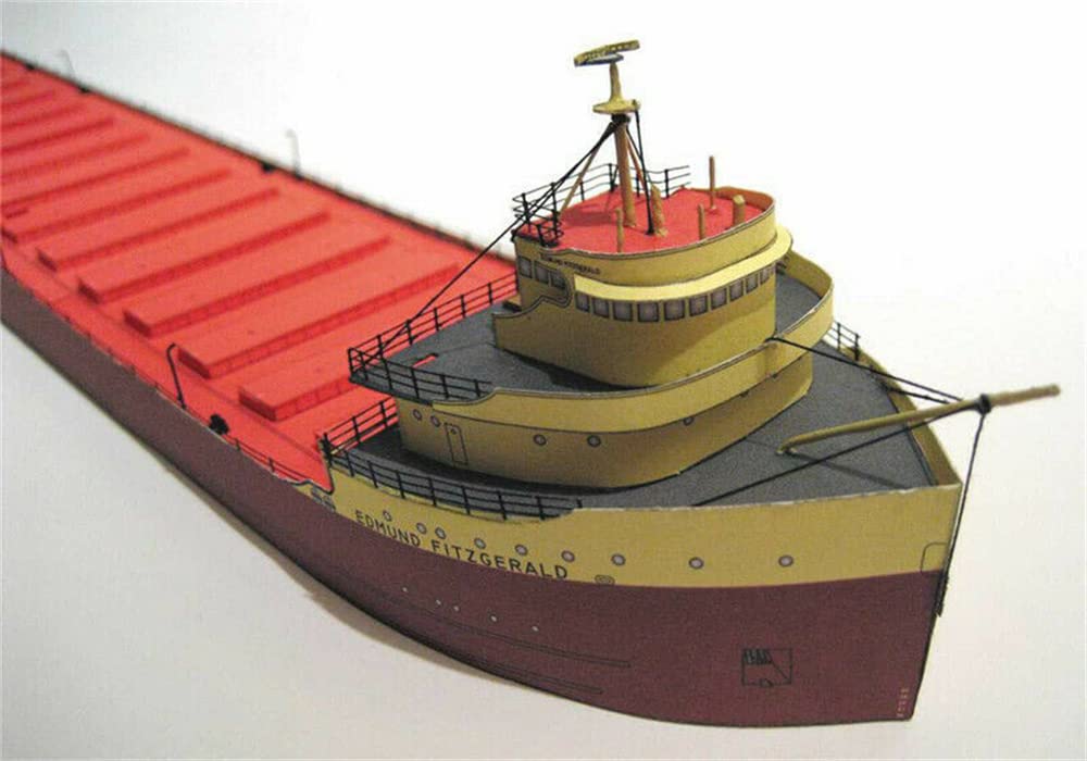 TECKEEN 1/400 Scale Paper Ship Model Alloy Fighter Military Model Diecast Plane Model for Collection SS Edmund Fitzgerald Ore Carrier Ship