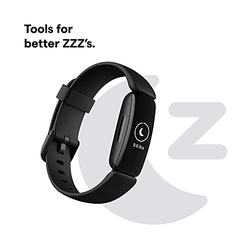 Fitbit Inspire 2 Health & Fitness Tracker with a Free 1-Year Premium Trial, 24/7 Heart Rate, Black/Black, One Size (S & L Bands Included) (Renewed)