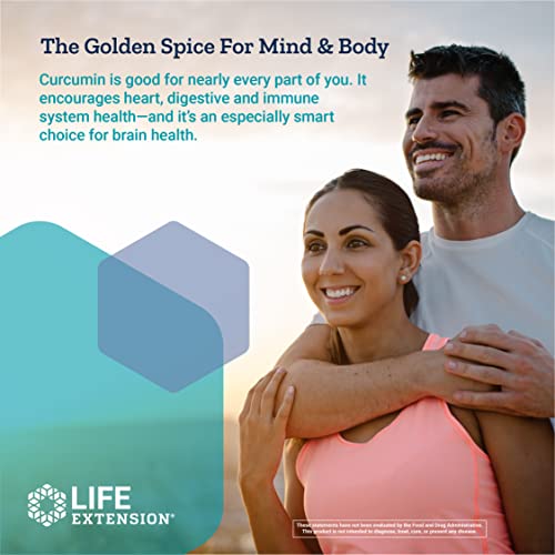 Life Extension Curcumin Elite Turmeric Extract โ 270 x Better Absorption - For Joint Brain and Heart Health - Inflammation Management Supplement โ Non-GMO - 60 Vegetarian Capsules