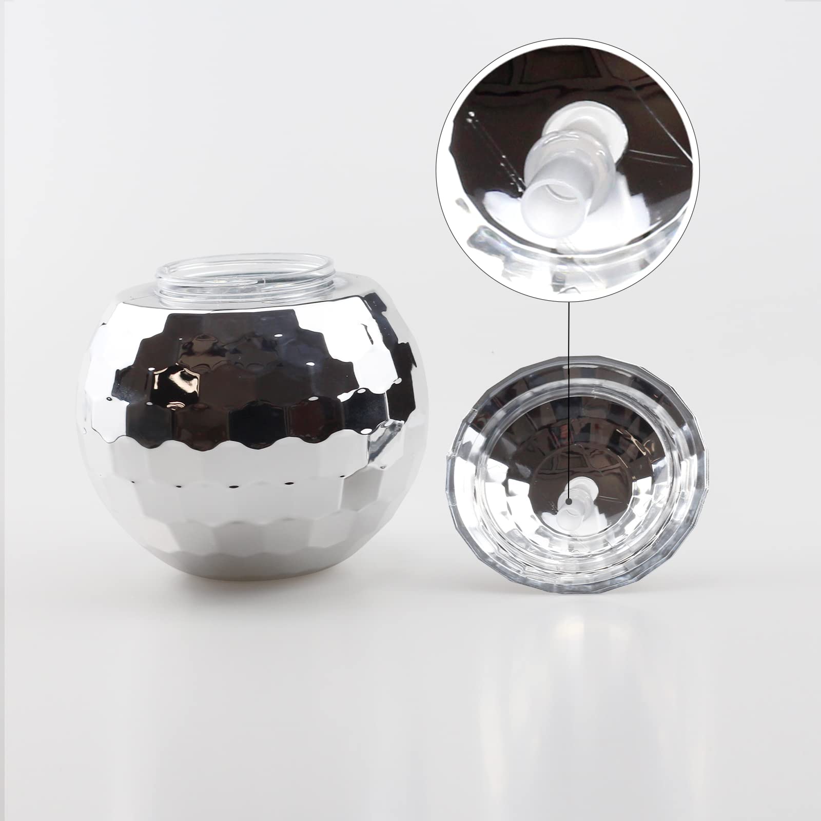 Towjaw 2Pcs Disco Ball Cups(20oz)-1970s Silver Disco Ball Drinking Cup,Disco Ball Cups with Straws and Lid for Party,Disco Ball Tumbler Cocktail Cup for Bachelorette Party