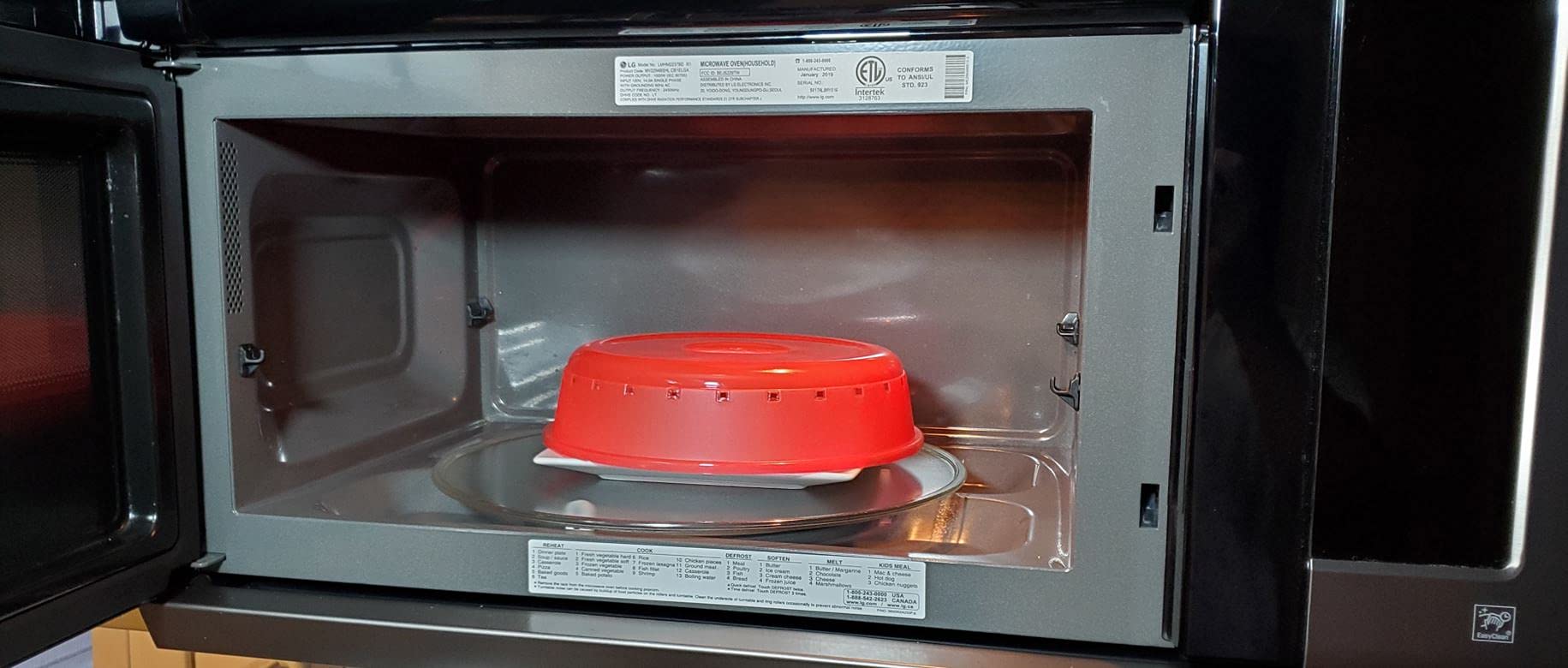 Rock 4 Pack of Microwave Plate Bowl Splatter Cover. Keep Your Microwave Clean While Heating Messy Items with Vented, Colorful Lids! (4100)