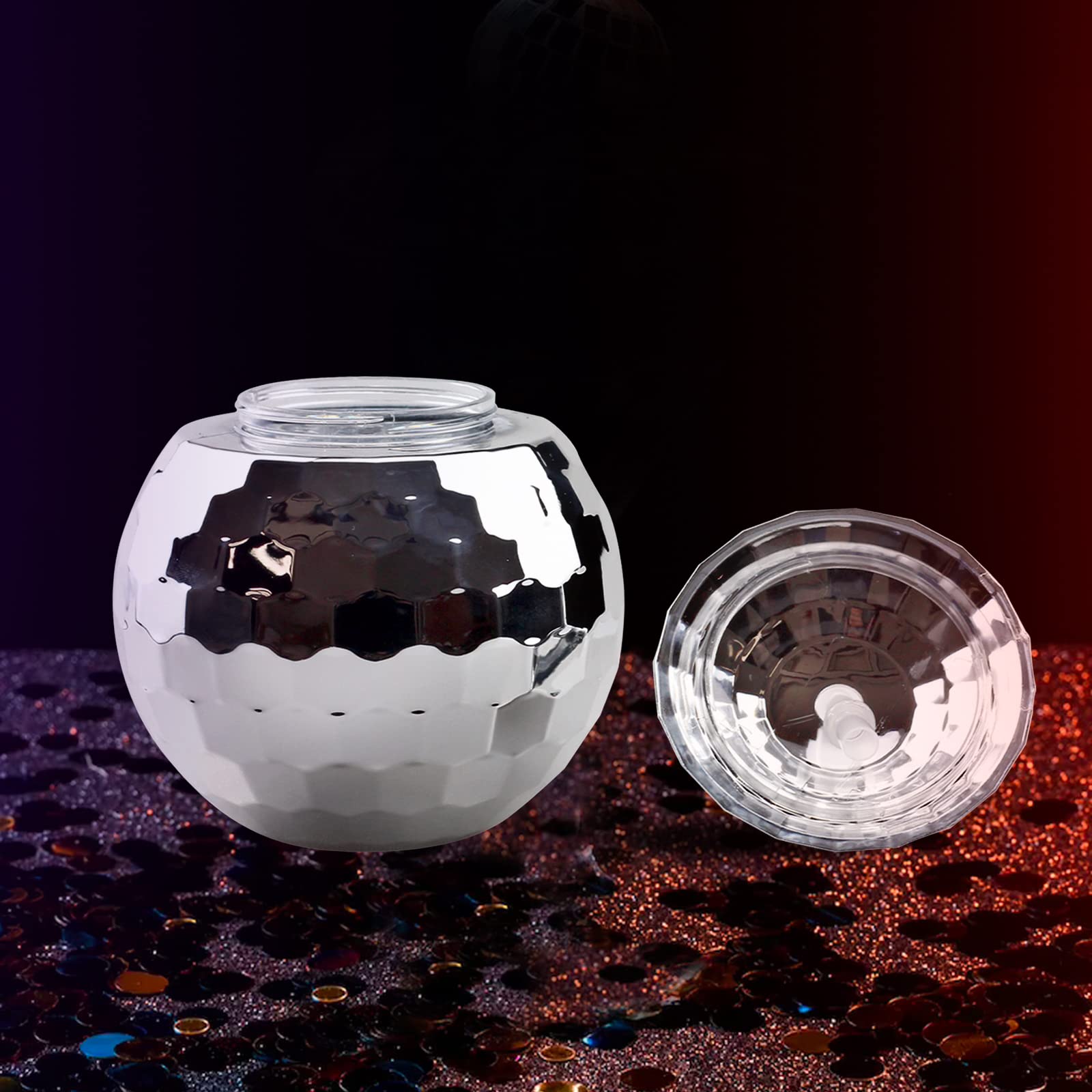 Towjaw 2Pcs Disco Ball Cups(20oz)-1970s Silver Disco Ball Drinking Cup,Disco Ball Cups with Straws and Lid for Party,Disco Ball Tumbler Cocktail Cup for Bachelorette Party