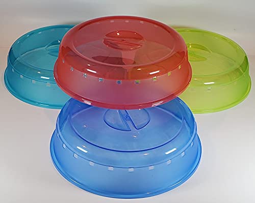 Rock 4 Pack of Microwave Plate Bowl Splatter Cover. Keep Your Microwave Clean While Heating Messy Items with Vented, Colorful Lids! (4100)