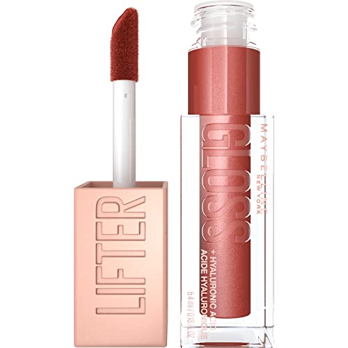 Maybelline New York Lifter Gloss High Shine Lip Gloss with Hyaluronic Acid, Bronzed, 16 Rust