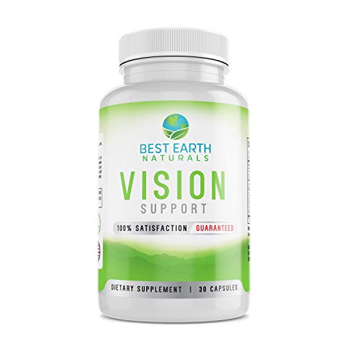 Best Earth Naturals Vision Support Formula Supplement with Eye Vitamins, Lutein, Vitamin A, Quercetin and More - 30 Count