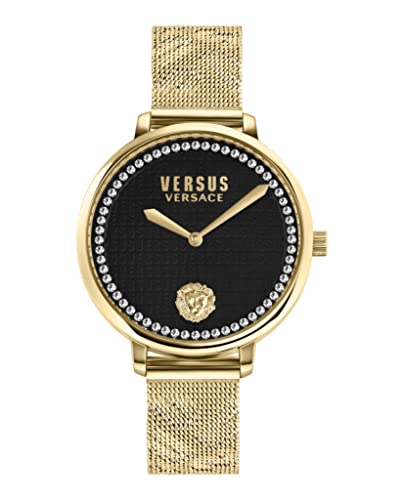 Versus Versace Womens Crystal Gold 36 mm La Villette Bracelet Watch VSP1S3821