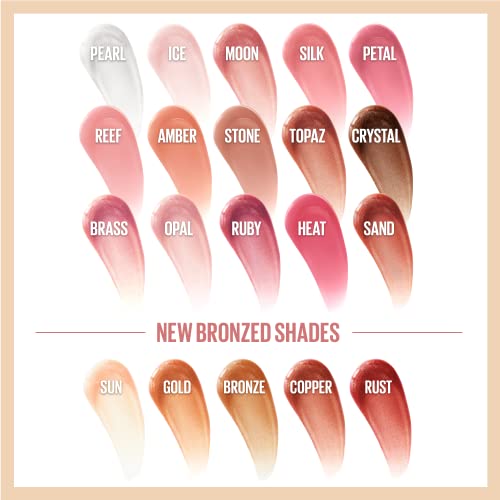 Maybelline New York Lifter Gloss High Shine Lip Gloss with Hyaluronic Acid, Bronzed, 16 Rust